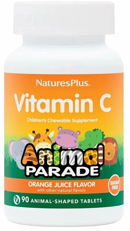 Таблетки Nature's Plus Animal Parade Vitamin C без сахара таб. жев, 100 г, 250 мг, 90 шт.