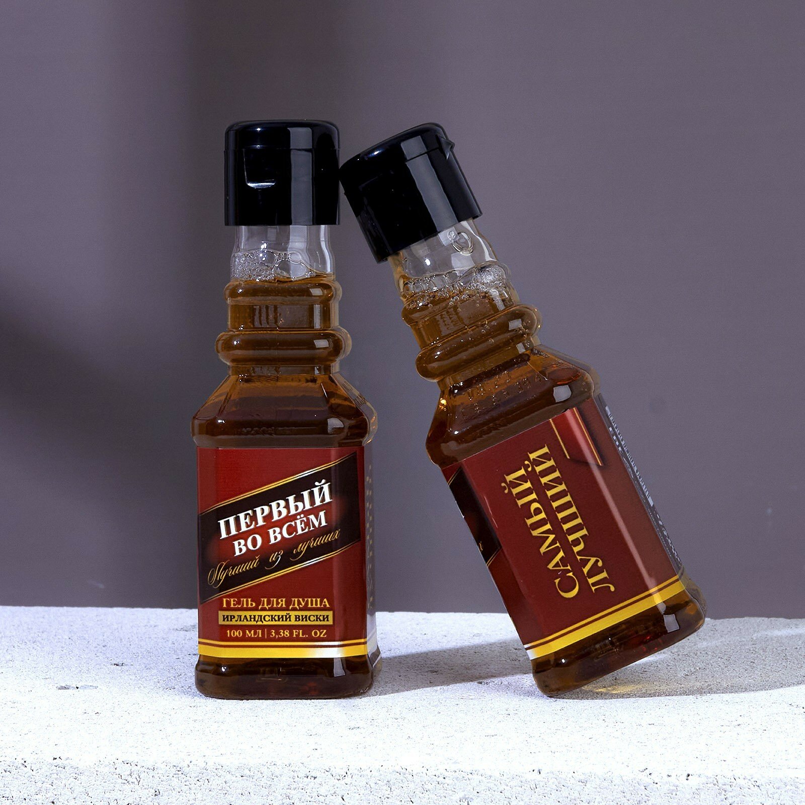 Гель для душа во флаконе виски «Первый во всём», 100 мл, аромат ирландского виски, для подарка на Новый Год.