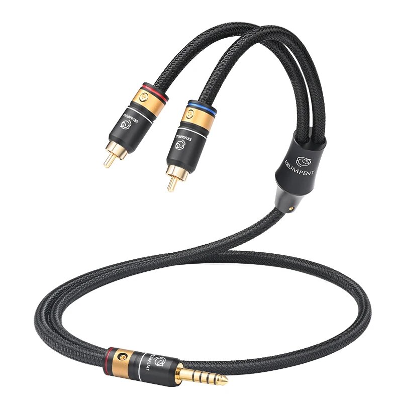 ERUMPENT HiFi аудиокабель 4,4 мм на 2RCA 1,5 м