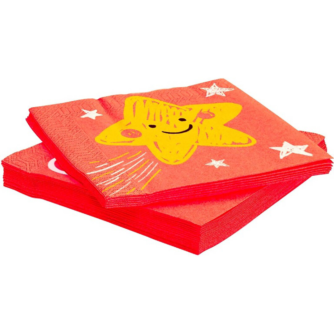 Салфетки, С Днем Рождения! (звездочка), 33x33 см, 20 шт.