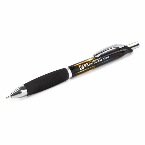 Ручка шариковая масляная автоматическая с грипом BRAUBERG "Jet-Z", синяя, узел 0,7 мм, линия письма 0,35 мм, 142134