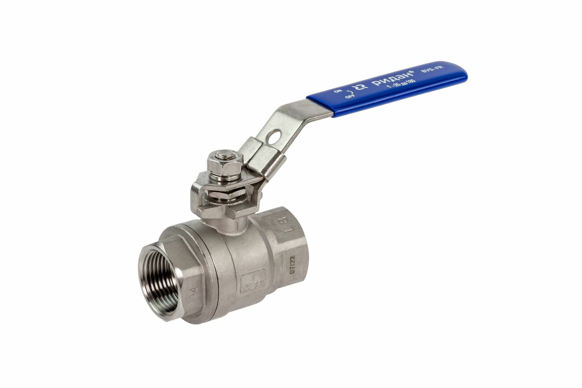 Ridan 082X4612R - BVS-FR Шаровый кран резьбовой DN15 PN63; С рукояткой; Корпус - корр. ст. сталь; Шар - корр. ст. сталь AISI316; упл. R-PTFE арм. 15%
