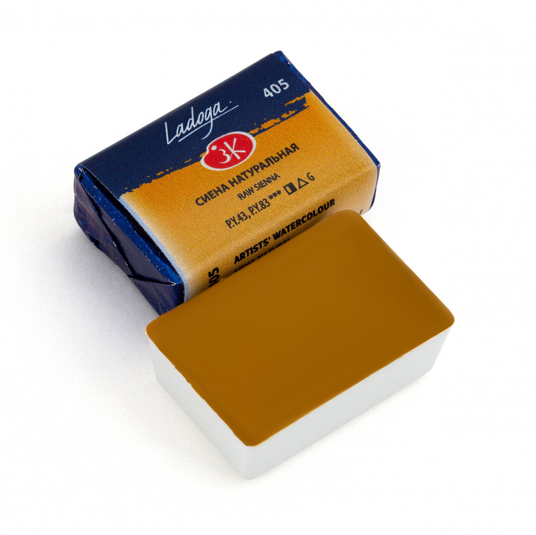 Невская Палитра Ладога акварель кювета 2,5 мл Сиена натуральная