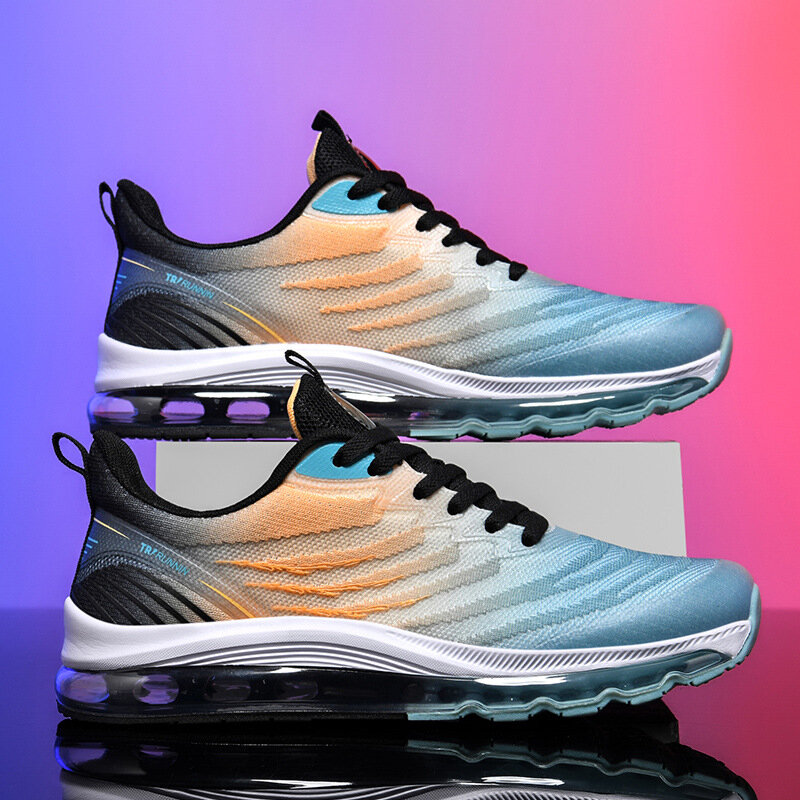 Популярные мужские кроссовки, размер 48, дышащие спортивные кроссовки Flyknit, кроссовки с воздушной подушкой больших размеров, дышащие, размер 47 для широкой стопы, размер 49, повседневные модные спортивные кроссовки. EU:45