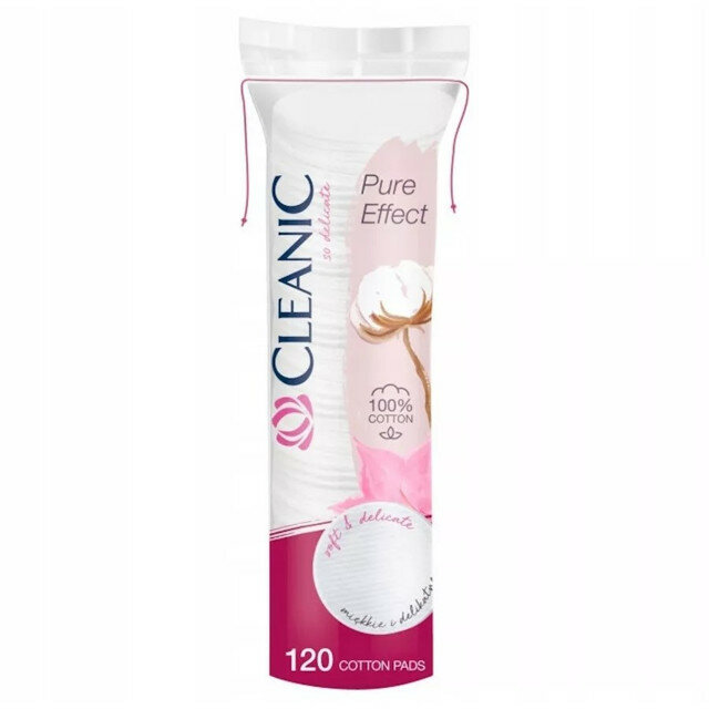 CLEANIC Pure Effect ватные диски круглые 120 шт для лица ежедневного ухода за кожей