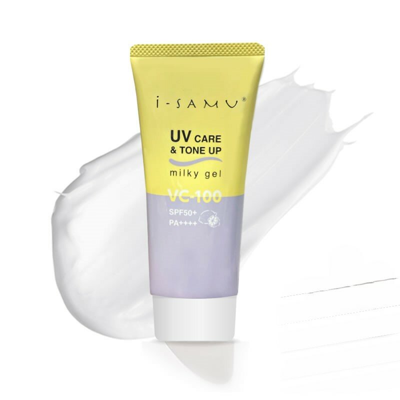 Солнцезащитный уходовый крем i-samu UV Care&Tone Up Milky Gel VC-100 70g, STAYFREE