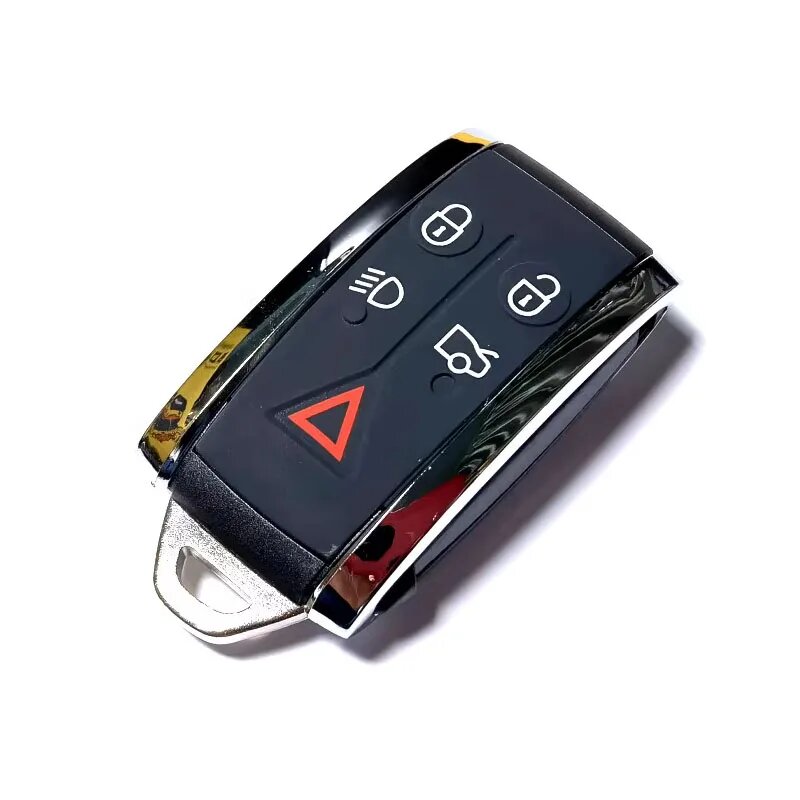 Чехол для смарт-ключа с дистанционным управлением без ключа для Jaguar XF XK XKR, 5-кнопочный со вставкой, корпус автомобильной сигнализации с необрезанным лезвием, чехол для ключа-брелока
