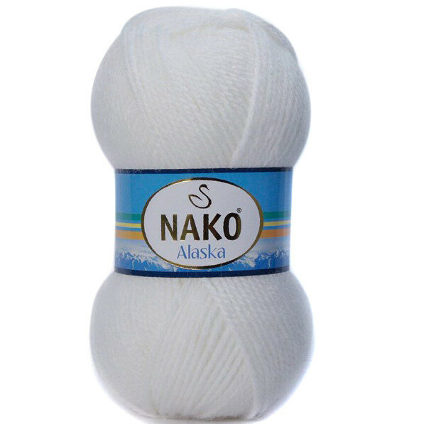 Пряжа Nako ALASKA 208 белый (5 мотков)