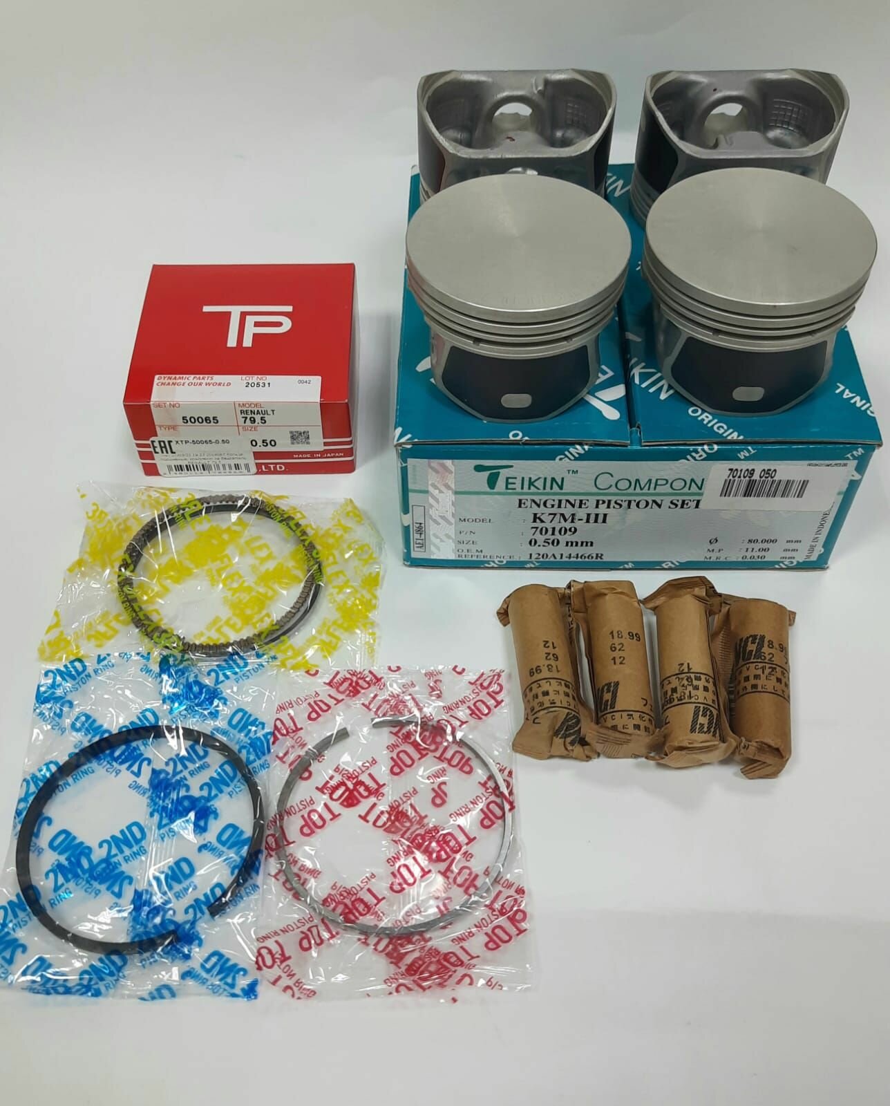 Комплект поршней K7M +0.50 Teikin с кольцами TP