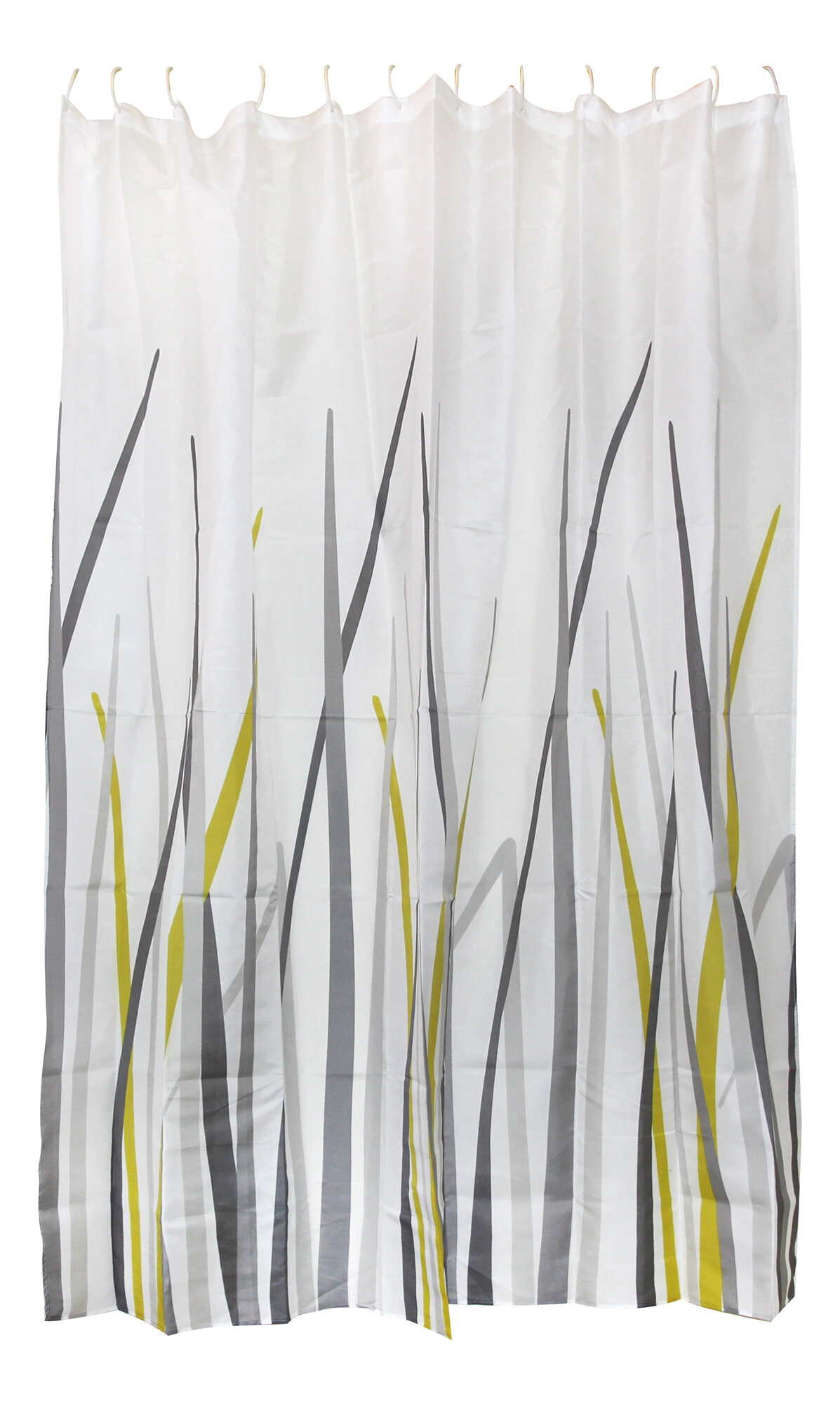 Занавеска для ванной Рыжий кот Трава 180х180 см полиэстер белая с рисунком