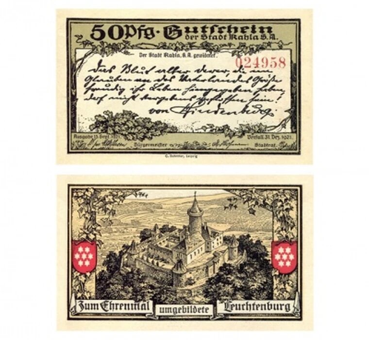Нотгельд 50 пфеннигов 1921 Германия, Кала, сувенирная копия, банкноты и купюры редкие коллекционные