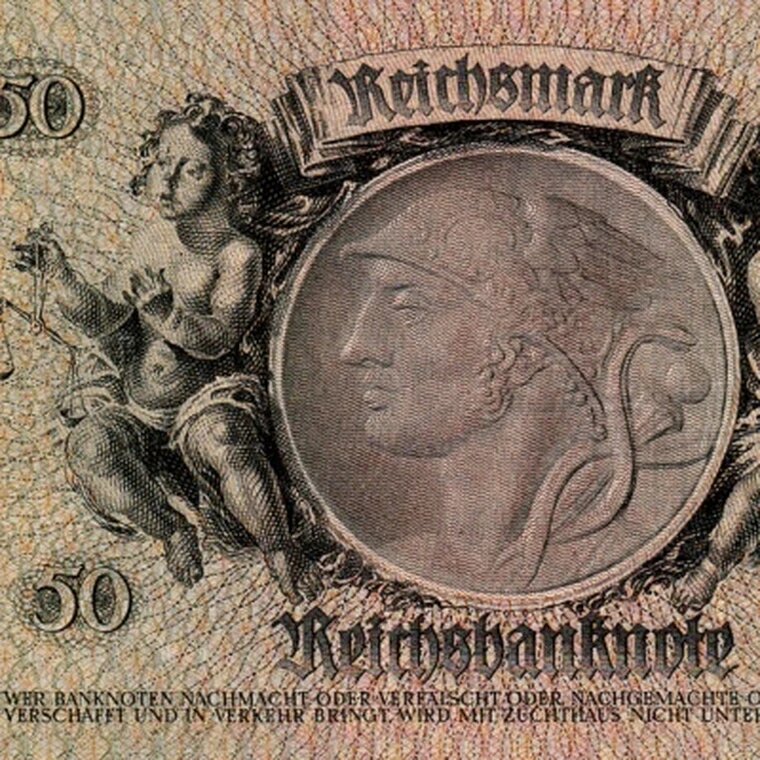 50 рейхсмарок 1933 года Германия, сувенирная копия, банкноты и купюры редкие коллекционные