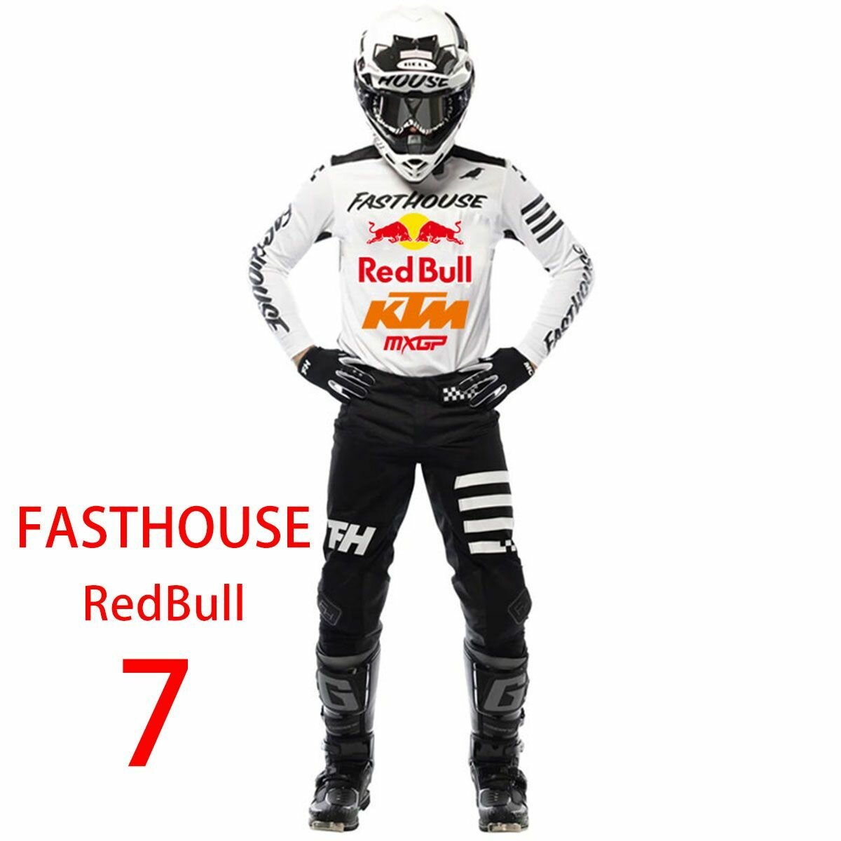 Новый 2023 Fasthous Red Bul эндуро комплект снаряжения для мотокросса mx трикотажные штаны мотоциклетная одежда mtb carracing костюм Off Road