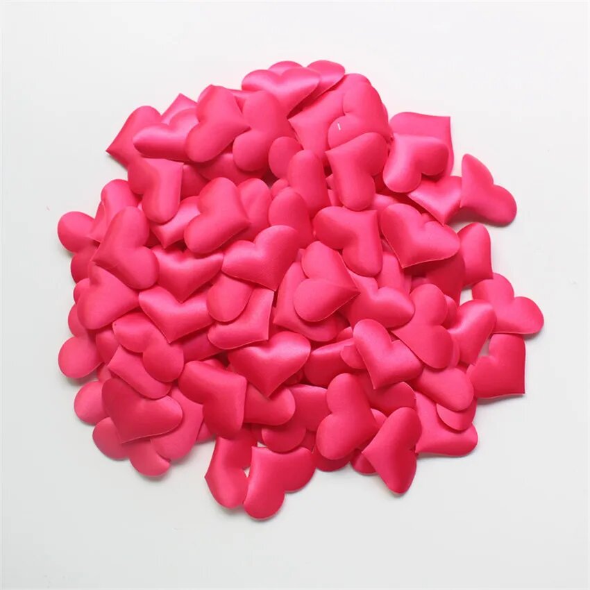 Розовые сердечки тканевые 35mm GSCRAFTS