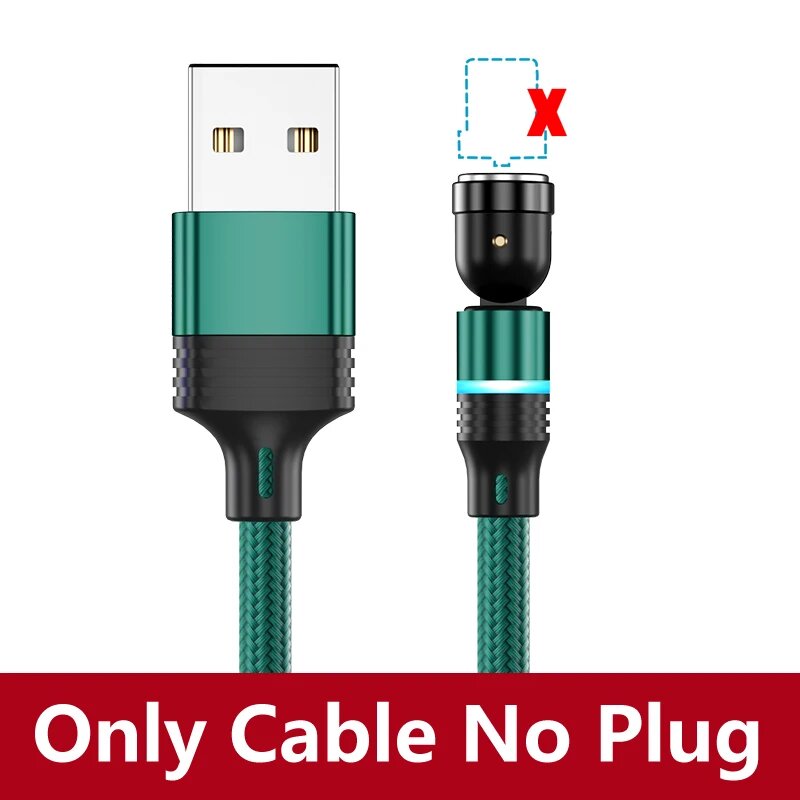 Магнитный кабель Micro USB, 2 м, Green Cable No Tips