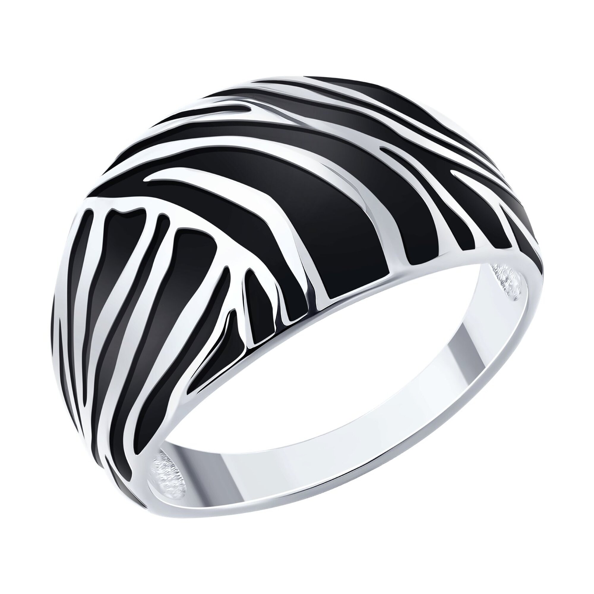 Кольцо, серебро, 925 проба, родирование, эмаль