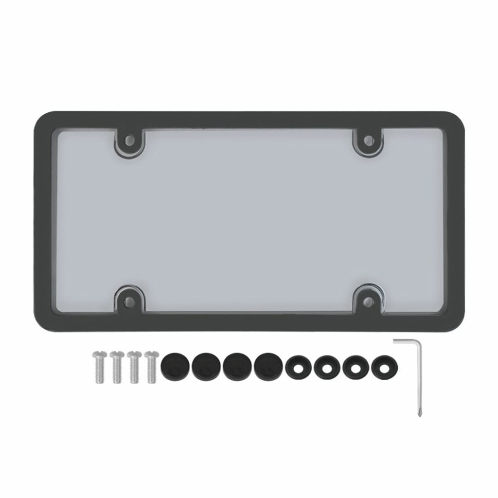 Автомобильный рамка с накладкой на номерной знак - чехол PC светло-серый черная