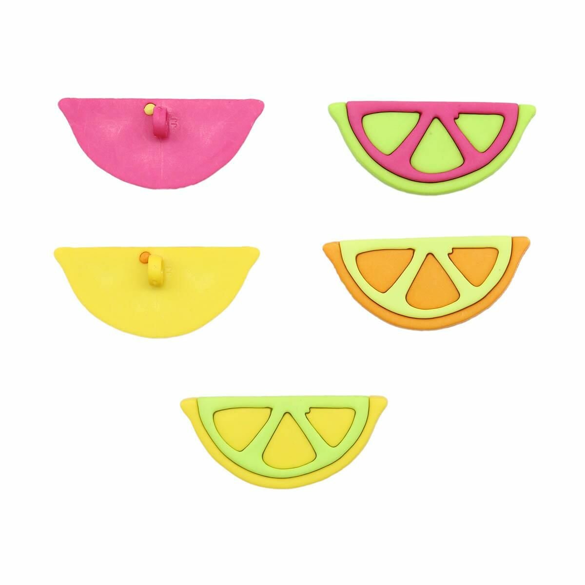 Пуговицы-фигурки Dress It Up "Фруктовые дольки", пластик, 5 шт