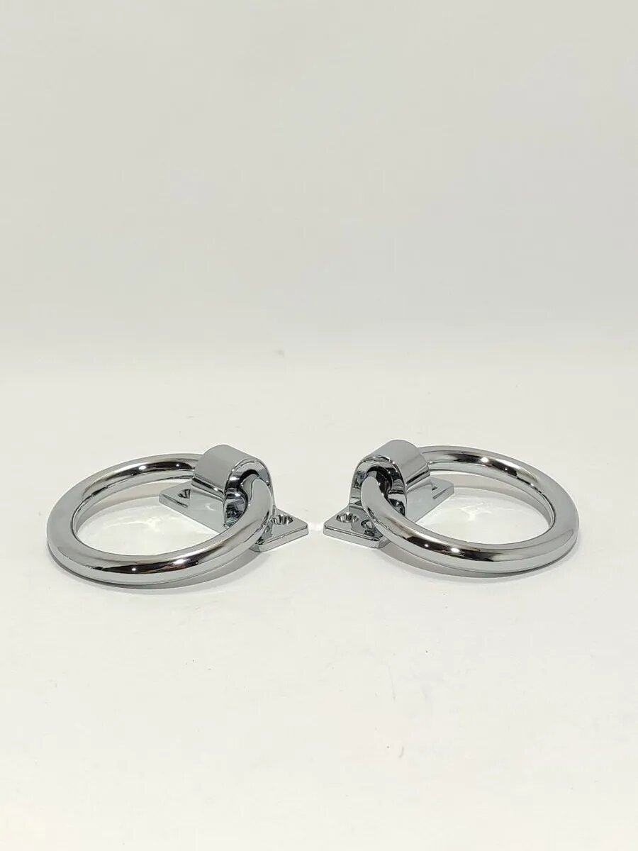 Ручки в виде кольца для мебели металлические серебро