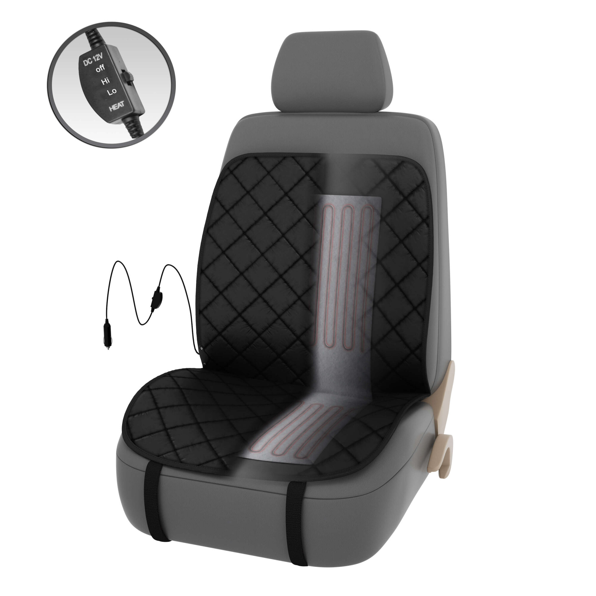 Накидка с подогревом "PSV H2" - 2 режима, черный цвет, 1 штука в комплекте