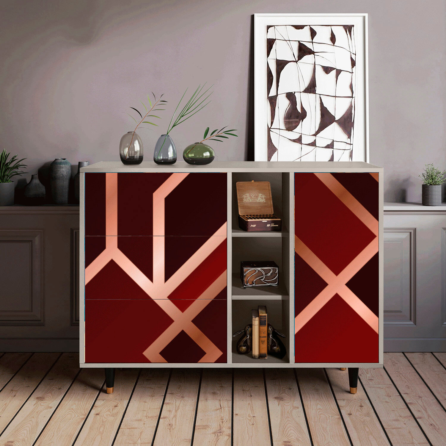 Комод - STORYZ - BS2 Velvet 1920's, Разер - 125 x 97 x 48 см , Цвет корпуса - Сатин