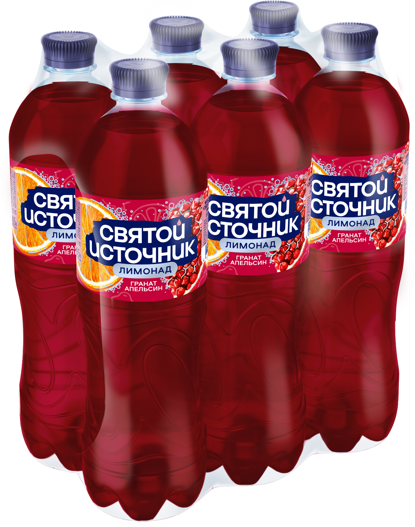 Святой Источник 1л.*12шт. Газ Гранат Апельсин Святой Источник Напиток газированный Россия
