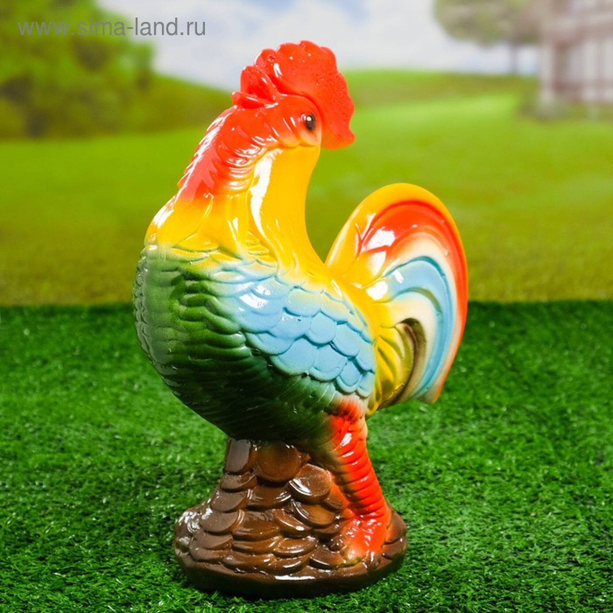 Садовая фигура Хорошие сувениры "Петух Петя", гипс, 29 см, разноцветная