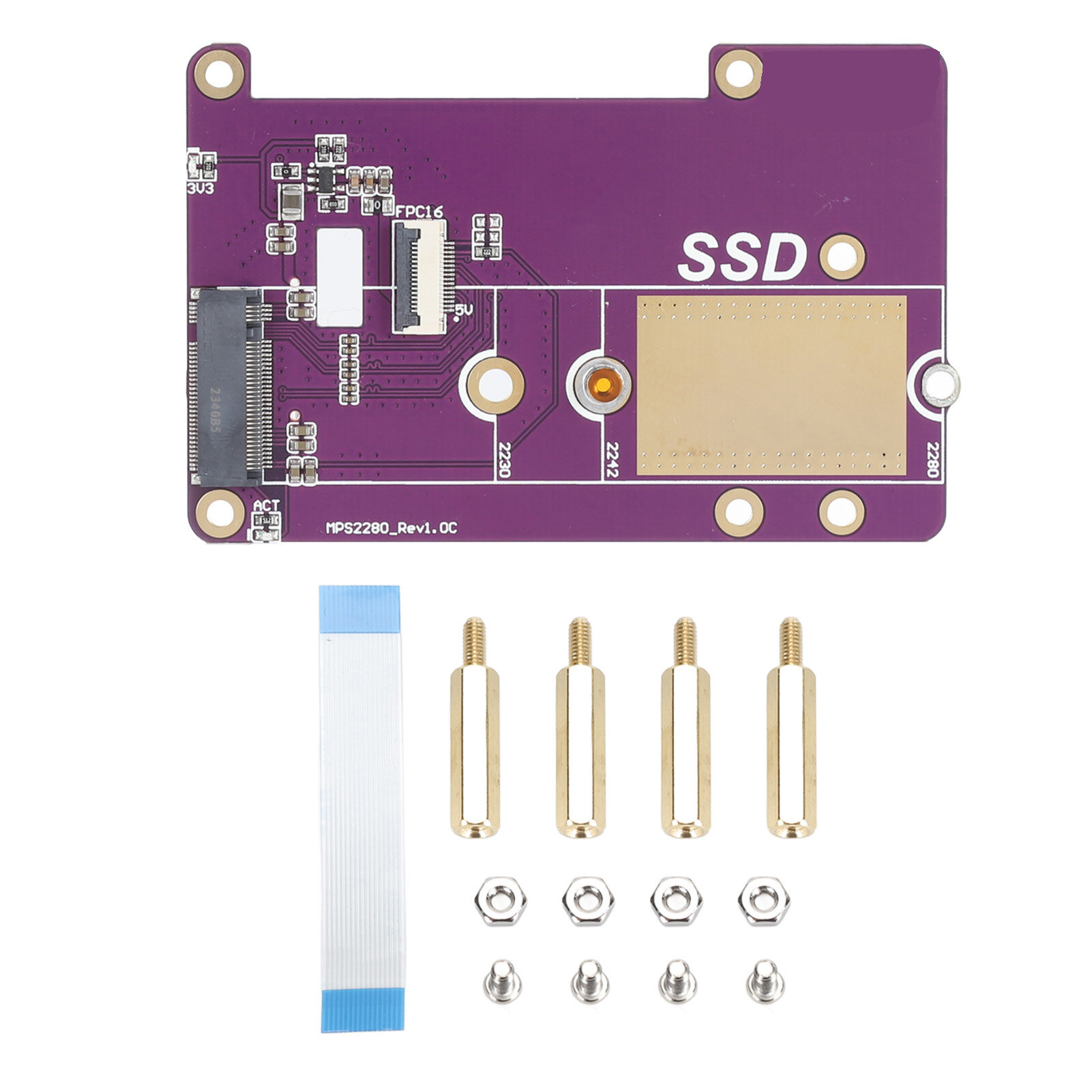 Плата расширения для Raspberry Pi 5, PCIe Gen3 to M.2 NVMe SSD