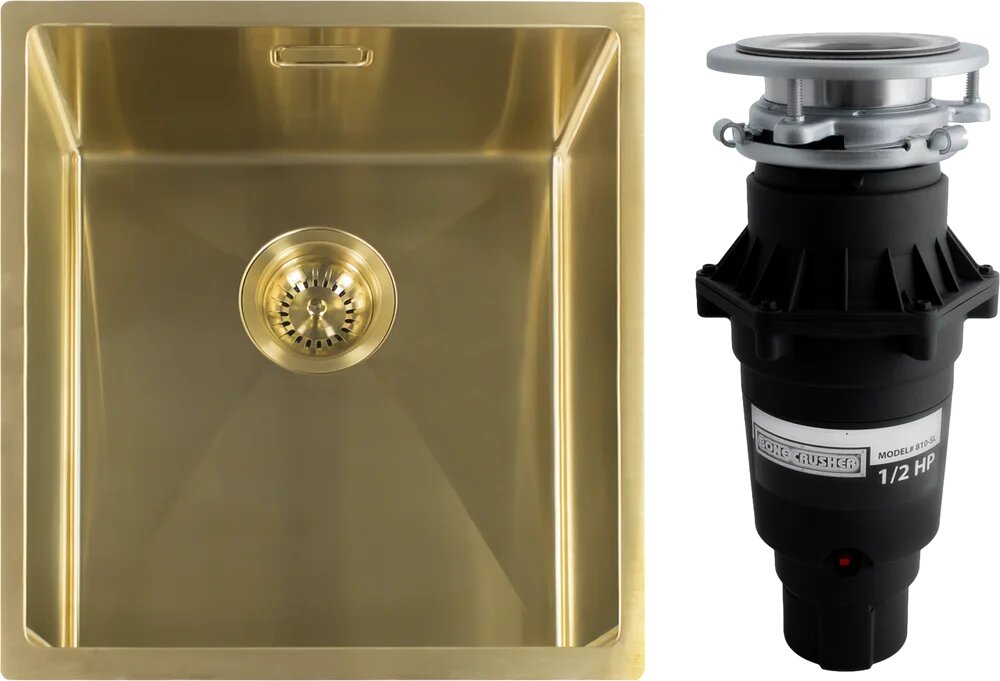 Комплект Мойка Reginox Miami 3,5" PVD, 40x40 gold / Измельчитель Bone Crusher BC 810-SL Slim Line