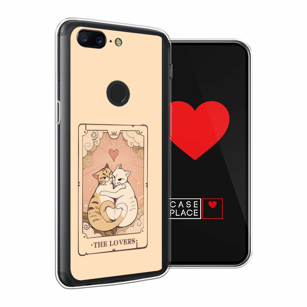 Чехол на OnePlus 5T / ВанПлюс 5Т с принтом "The lovers cats 1 - 14 февраля" — фото 1