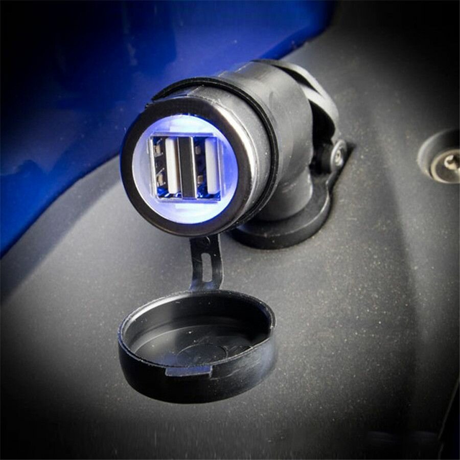 Для мотоцикла BMW Hella, розетка для прикуривателя 5V 3.3A, портативный адаптер питания с двойным USB-разъемом, с пылезащитным колпачком для iPhone