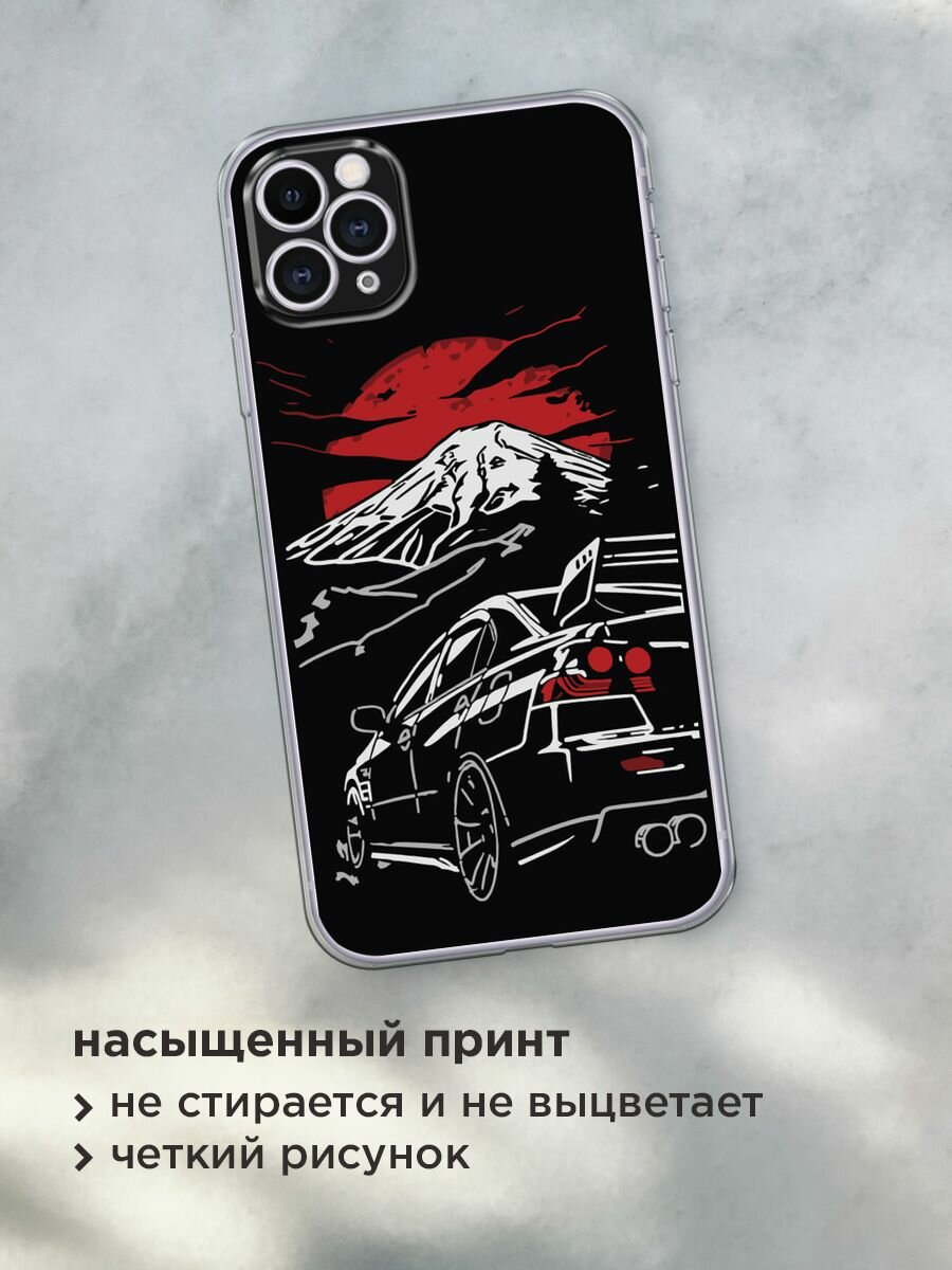 Чехол на Apple iPhone 11 Pro / Айфон 11 Про с принтом "Машина в горах JDM" — фото 1