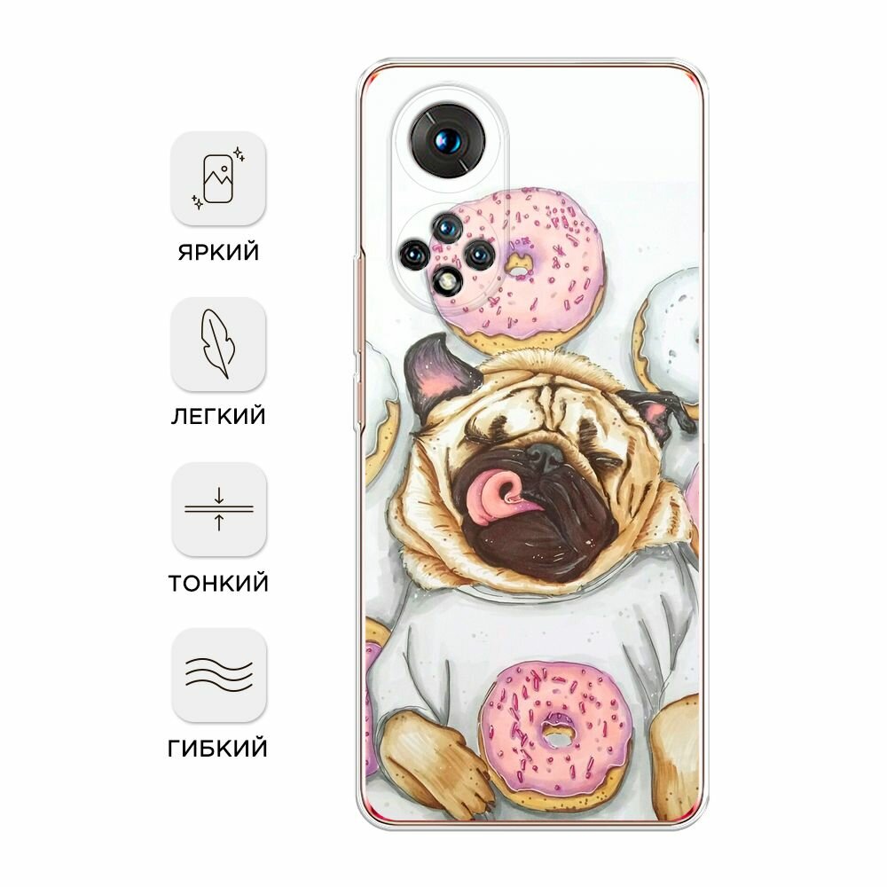 Чехол на Honor 50/Huawei Nova 9 / Хонор 50/Хуавей Нова 9 с принтом "Счастливый мопс" — фото 1
