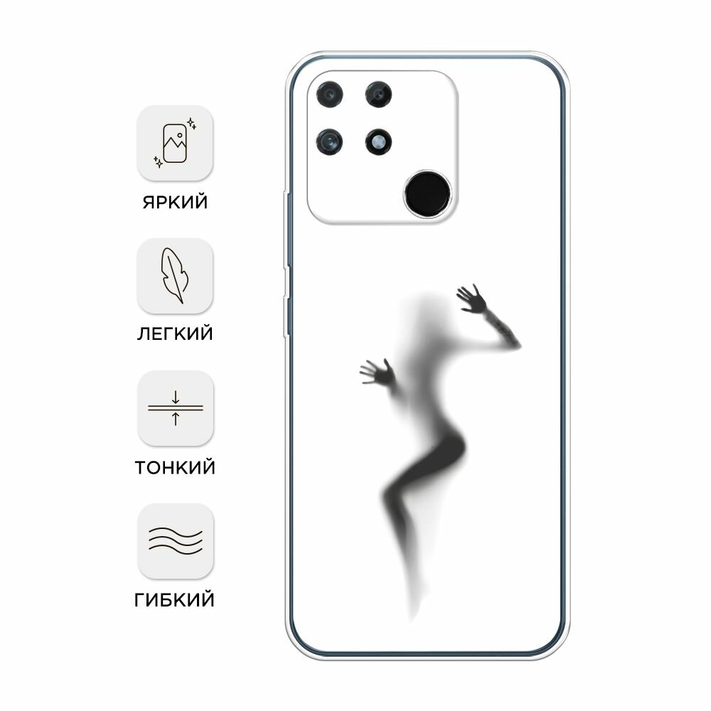 Чехол на Realme Narzo 50A / Реалми Нарзо 50A с принтом "Девушка в душе" — фото 1