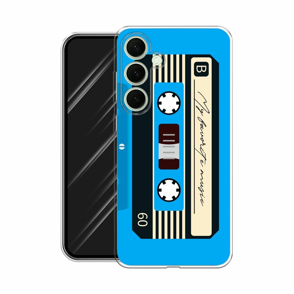 Чехол на Samsung Galaxy S25 Plus / Самсунг S25 Плюс с принтом "Синяя кассета" — фото 1