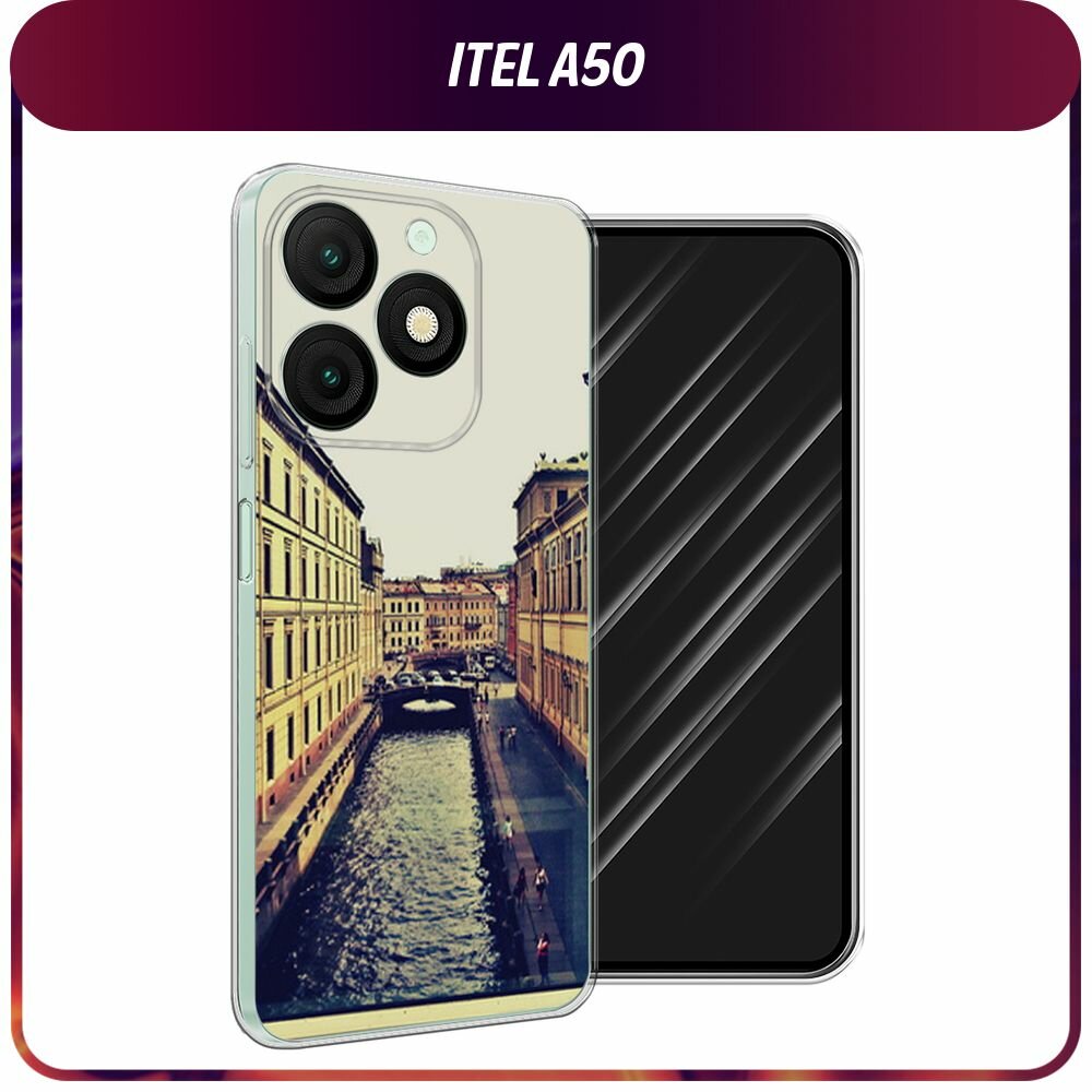 Силиконовый чехол на Itel A50 / Ител А50 с принтом "Санкт-Петербург"