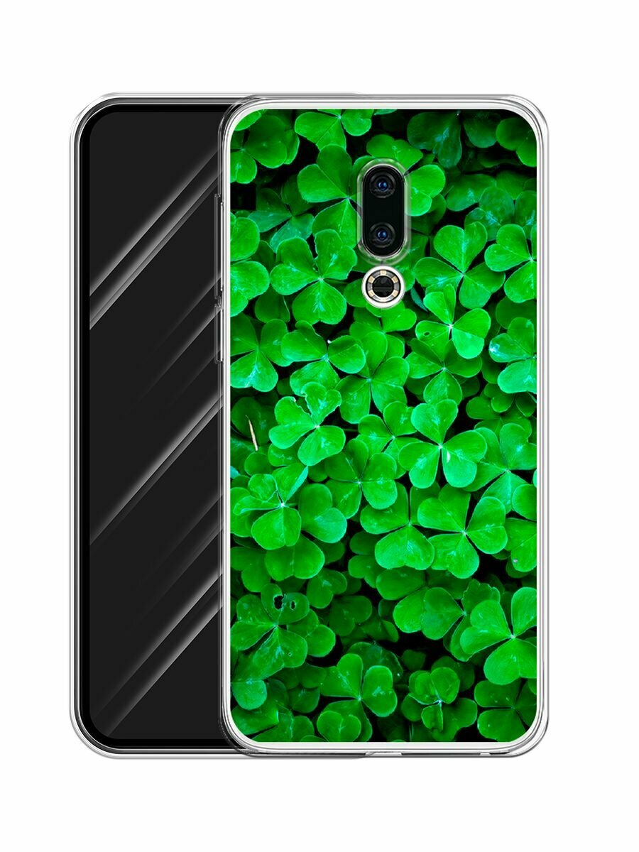 Силиконовый чехол на Meizu 16th / Мейзу 16th с принтом "Клевер" — фото 1