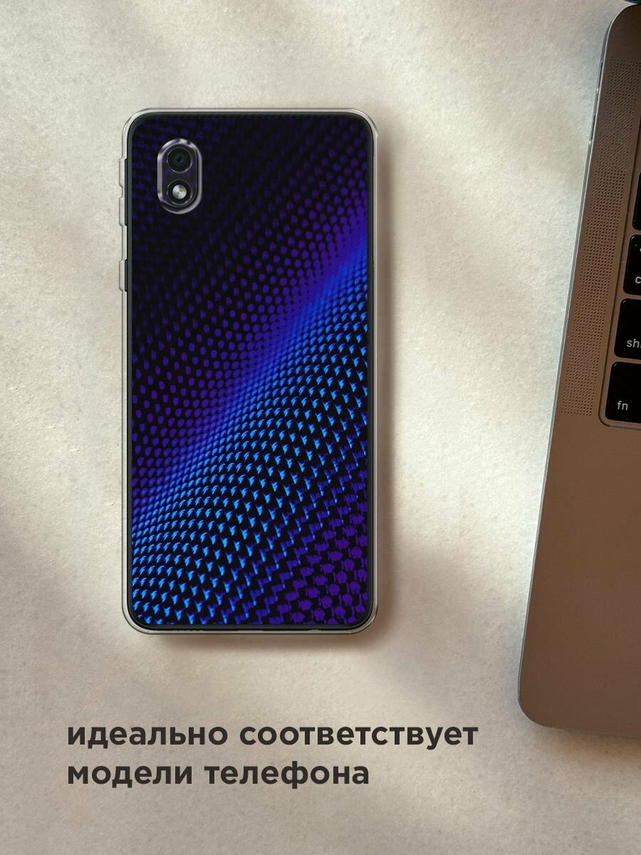 Чехол на Samsung Galaxy A01 Core / Самсунг Галакси А01 Core с принтом "Синий карбон" — фото 1