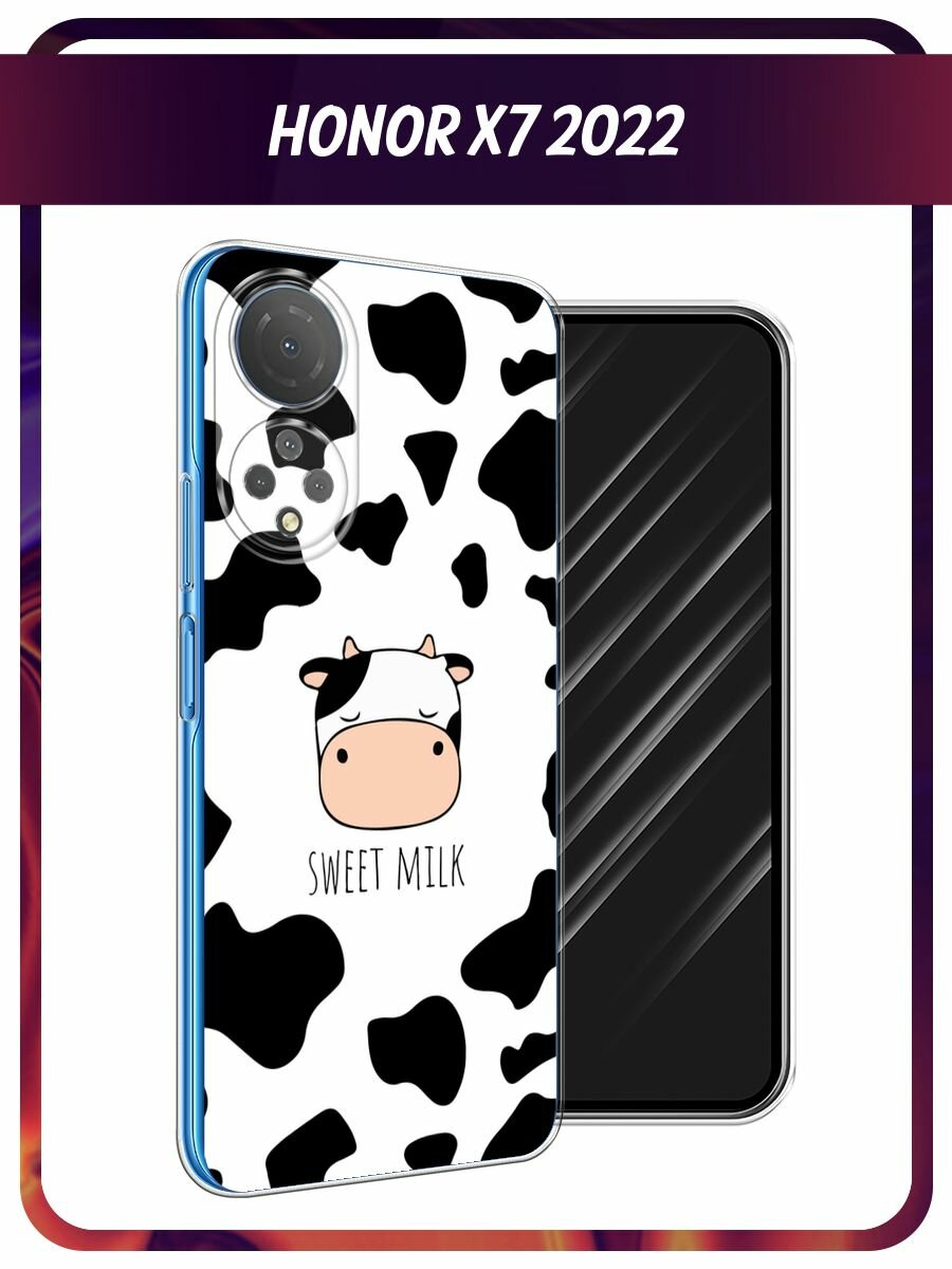 Силиконовый чехол на Honor X7 2022 / Хонор Х7 2022 с принтом Sweet milk