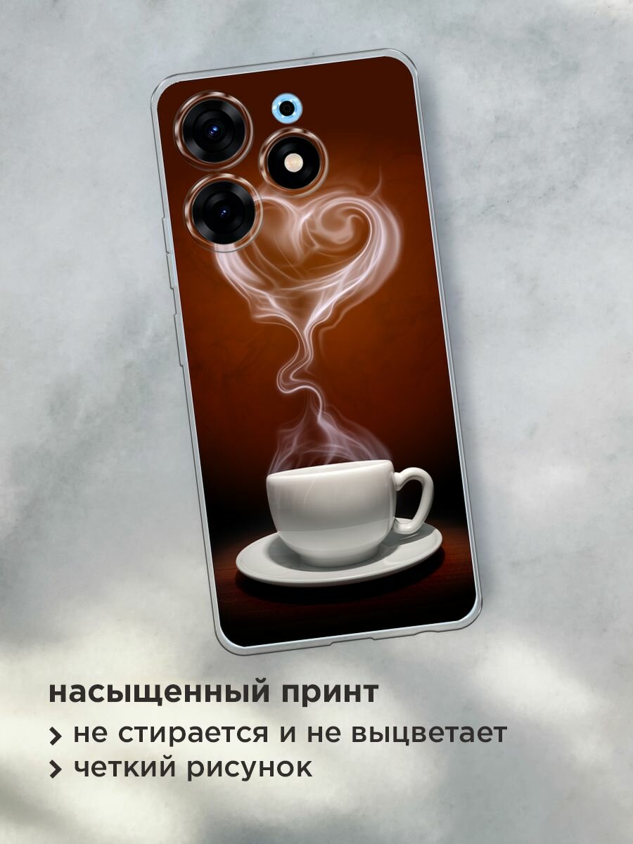 Чехол на Tecno Spark 10 Pro / Текно Спарк 10 Про с принтом "Кофейная любовь" — фото 1