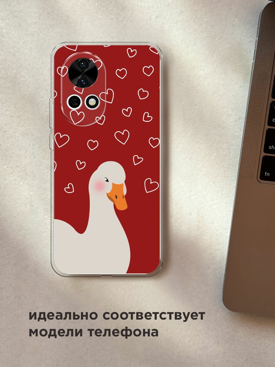 Чехол на Huawei Nova 12/Nova13 / Хуавей Нова 12/Нова 13 с принтом "Влюблённый гусь 1 - 14 февраля" — фото 1