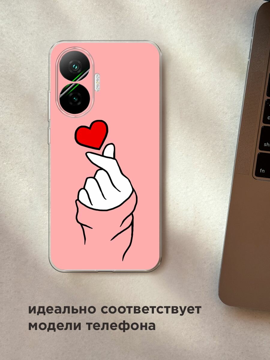 Силиконовый чехол на Poco F7 / Поко F7 с принтом "Милое сердечко" — фото 1