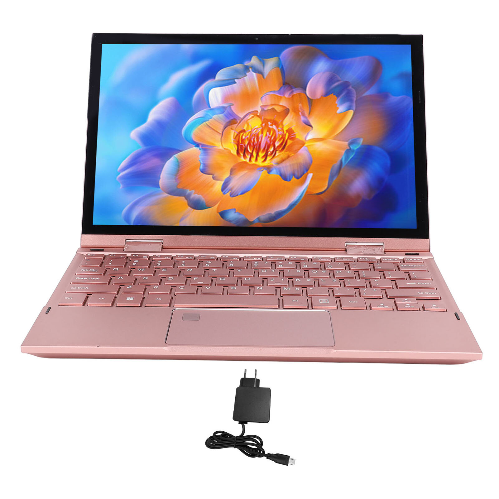 Портативный ноутбук 2K 10,95 дюйма IPS сенсорный экран 360 ° кабриолет 16G 512G N95 Процессор 0,9MP Front Camera Computer для Win 11 Roseate Eu Plugc