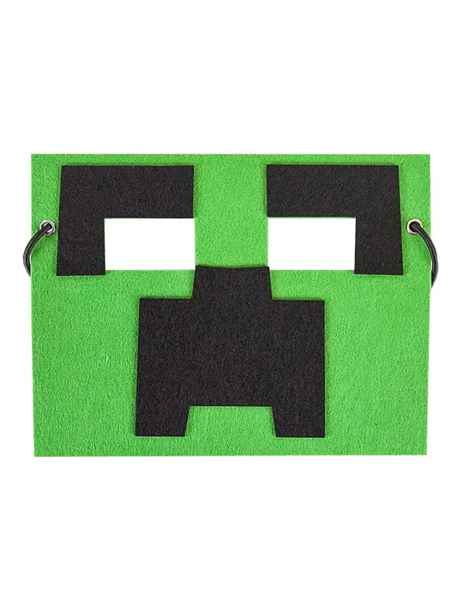 Маска Сфера "Крипер", фетр, зелёная, с аппликацией, 17x13 см