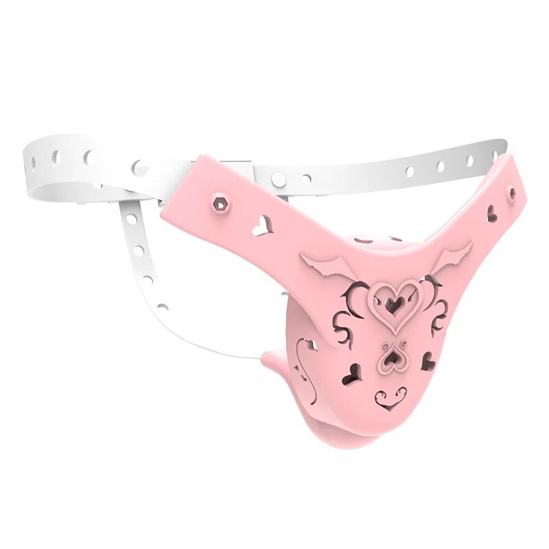 Мужской пояс верности, долговечный сексуальный замок, поддерживающий секс-игрушки, регулируемые Pink