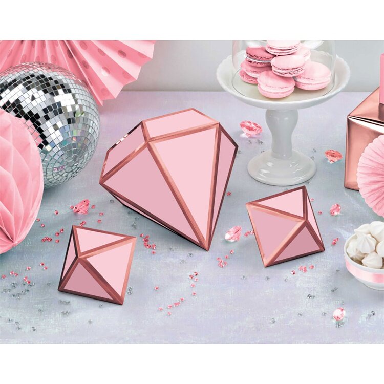 Декор настольный Диамант 3D RGld Blush, бумажный, 3 шт