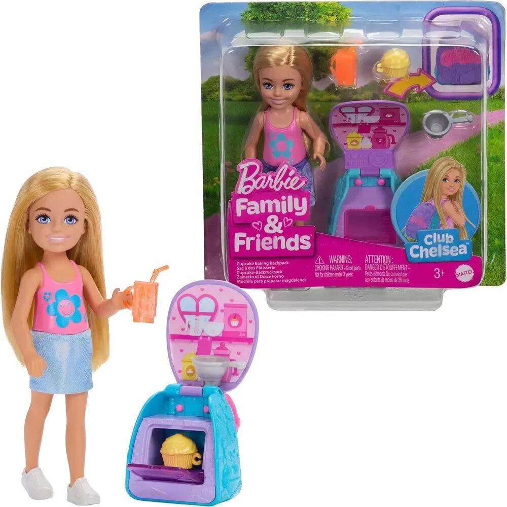 Игровой набор Barbie "Рюкзак для выпечки кексов", 10 предметов, JBF46