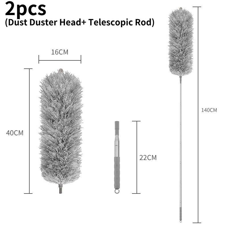 Эффективная 2 8 метра расширяемая щетка для удаления пыли с круглой головкой для очистки высоких мест светло-серый 140 см