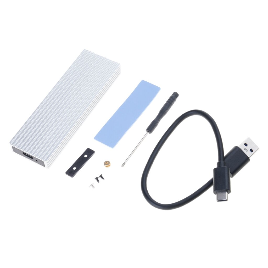 M.2 Коробка для мобильных жестких дисков из алюминиевого сплава с твердотельным накопителем Type C-серебристый-поддержка протокола NGFF