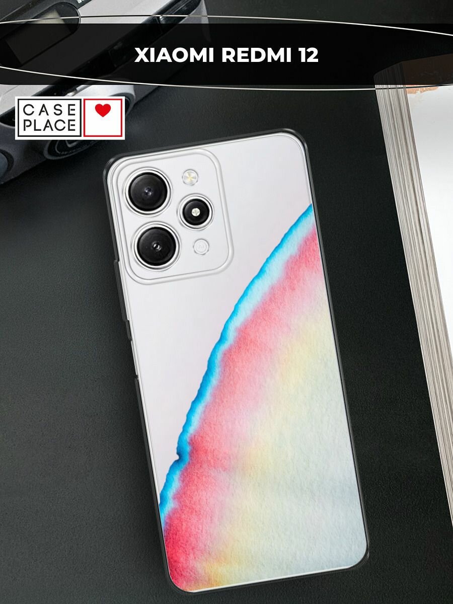 Чехол на Xiaomi Redmi 12 / Сяоми Редми 12 с принтом Слияние красок, прозрачный